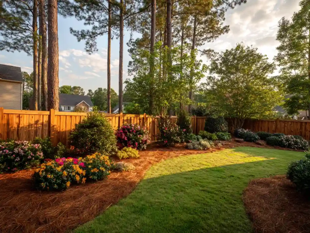 Pine Straw Installation in Raleigh, NC | DreamScapes