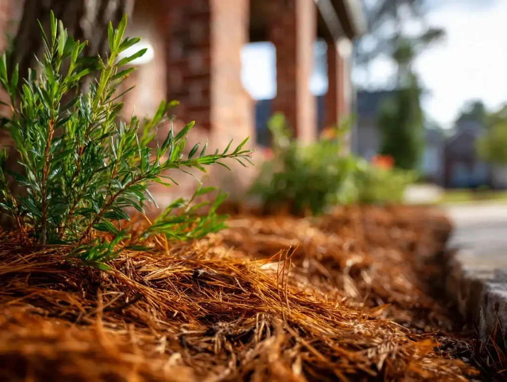 Pine Straw Installation in Raleigh, NC | DreamScapes
